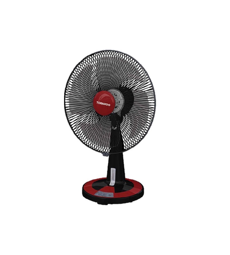 مروحة مكتب تورنيدو 16 بوصة ، 4 ريشة ، أسود × أحمر TDF16D